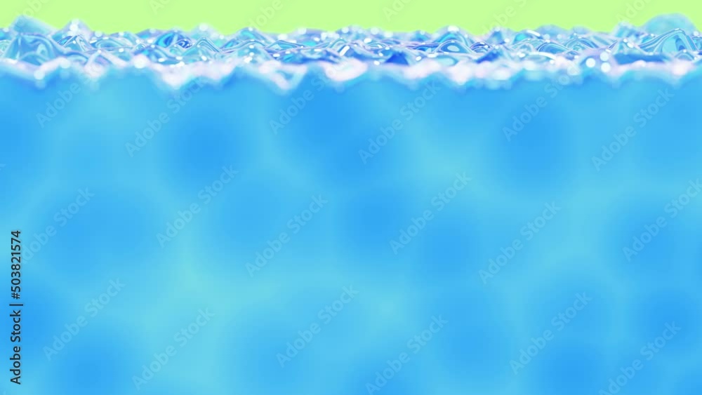 Realistic DOF camera 3D animation of the draining turquoise blue water ...