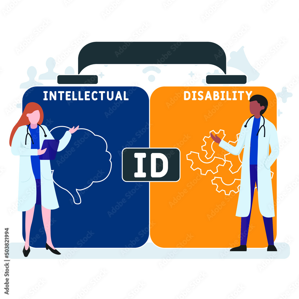 ID - Intellectual Disability acronym, medical concept background ...
