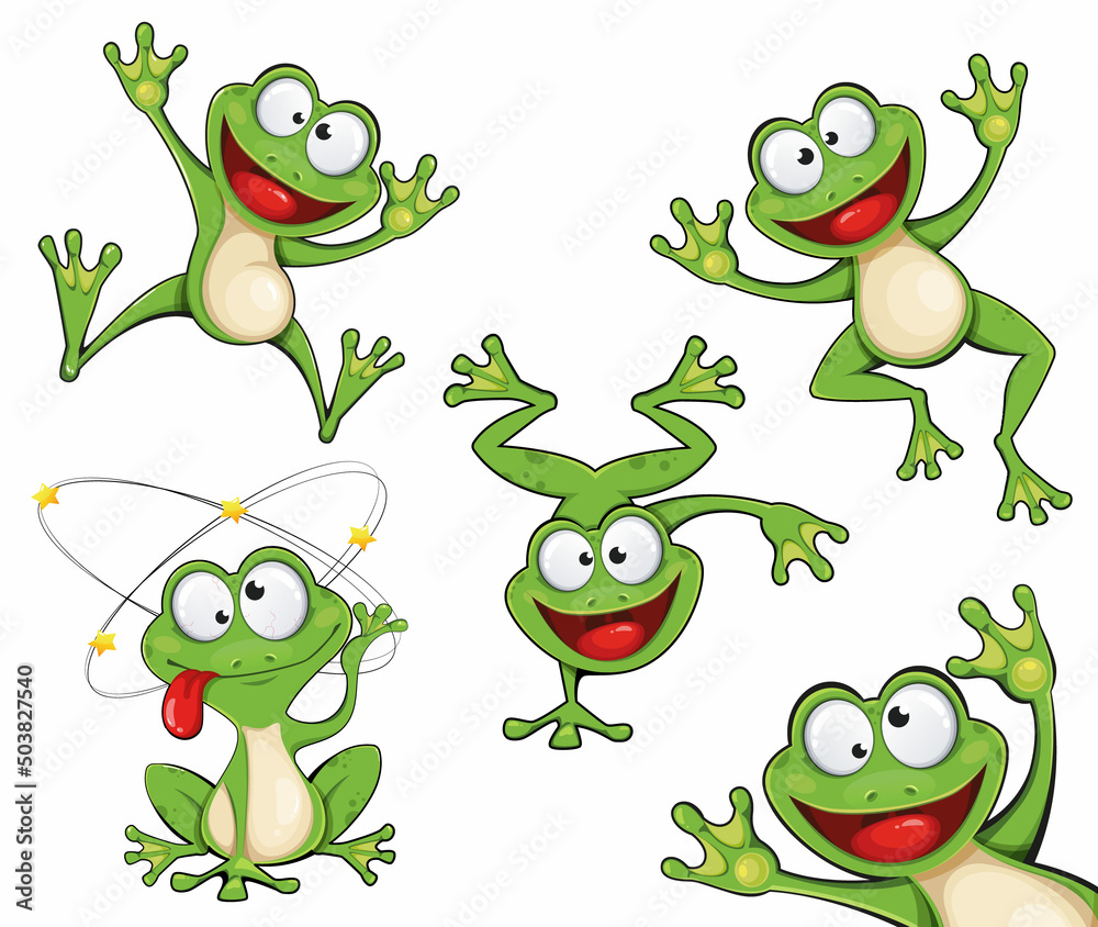 Frog cartoon character. Funny frog Stock Vector | Adobe Stock