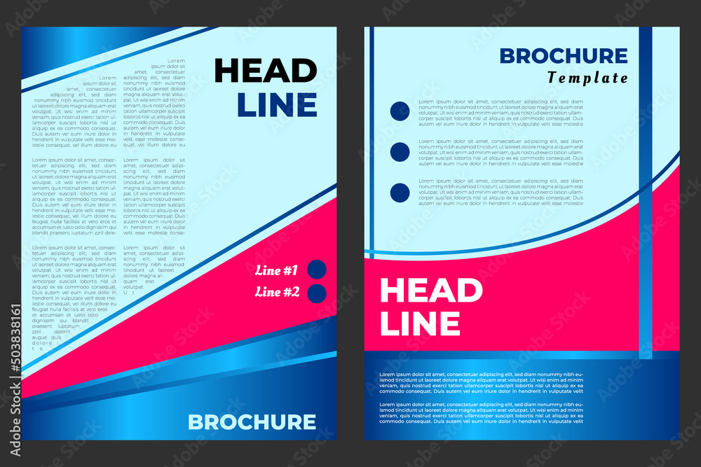 brochure template design set, abstract portrait background for flyer ...