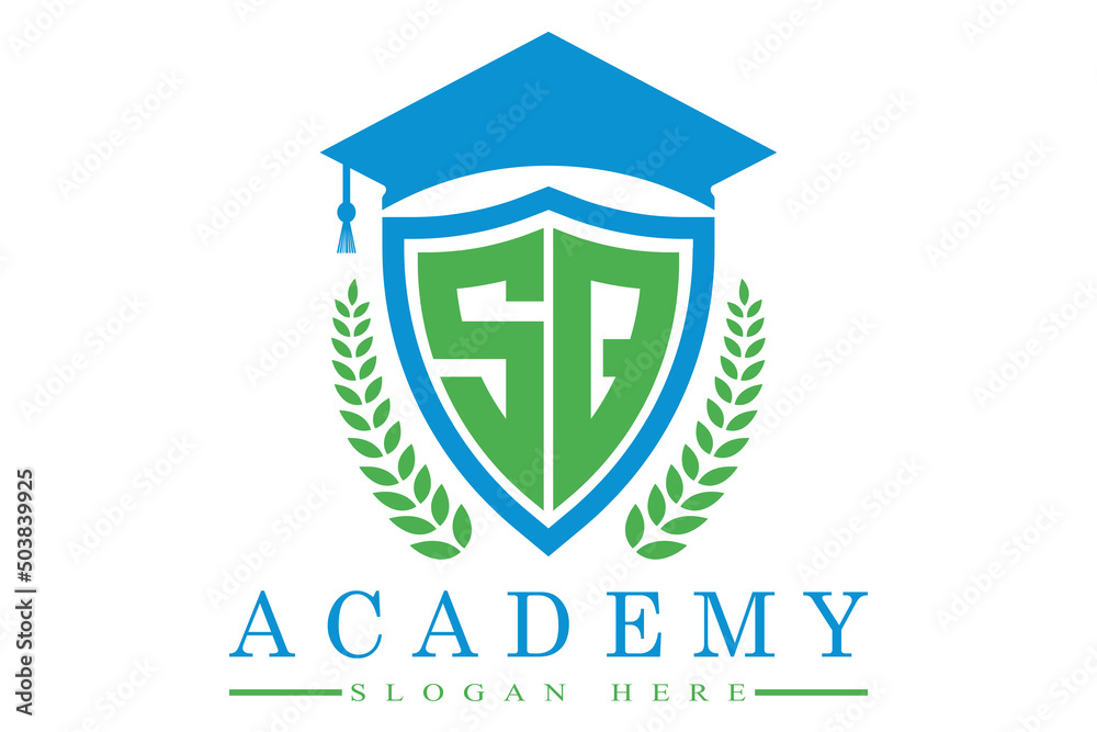 SQ two letters academy university college school geometric unique ...
