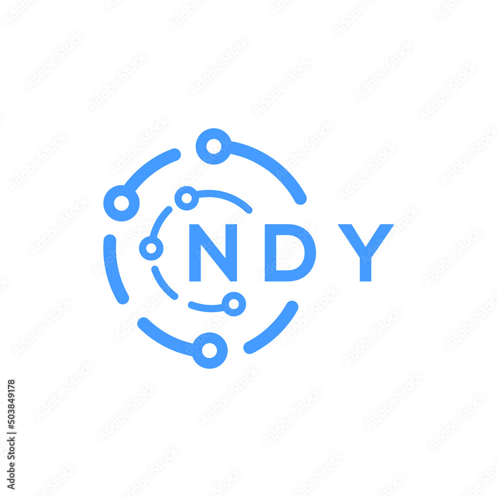 NDY technology letter logo design on white background. NDY creative ...