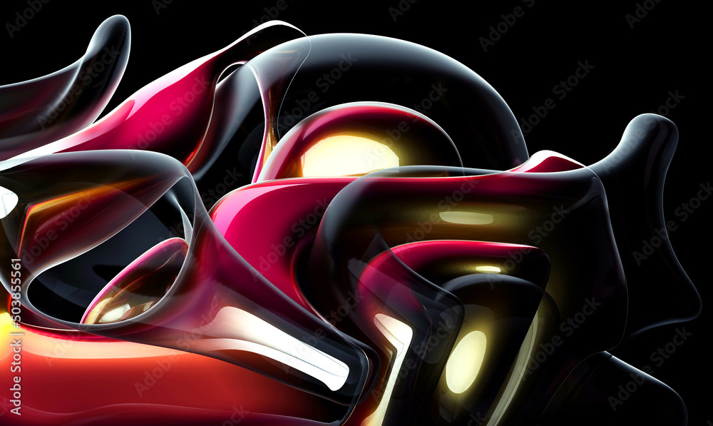 3d render of abstract art 3d background with part of surreal sculpture ...