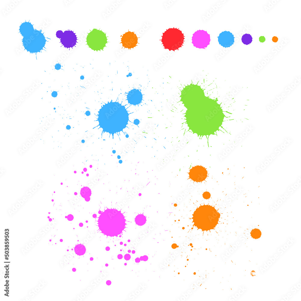 Set of colorful paint splash - vector Stock Vector | Adobe Stock