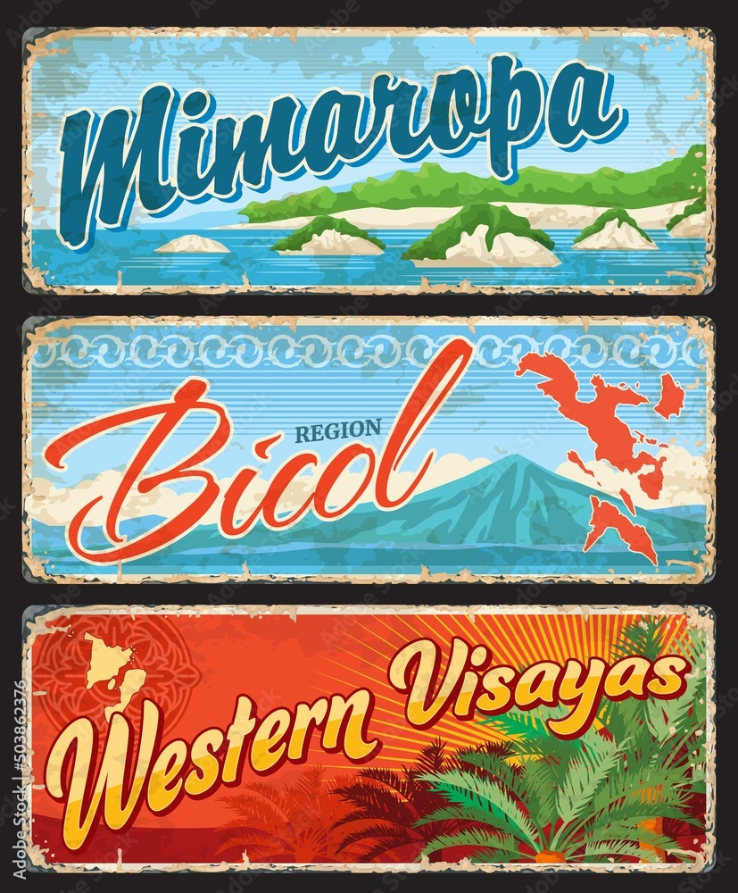 Mimaropa, Bicol and Western Visayas Philippine travel stickers and ...