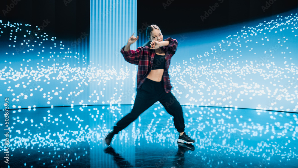 Stylish Young Professional Female Dancer Performing a Hip Hop Dance ...