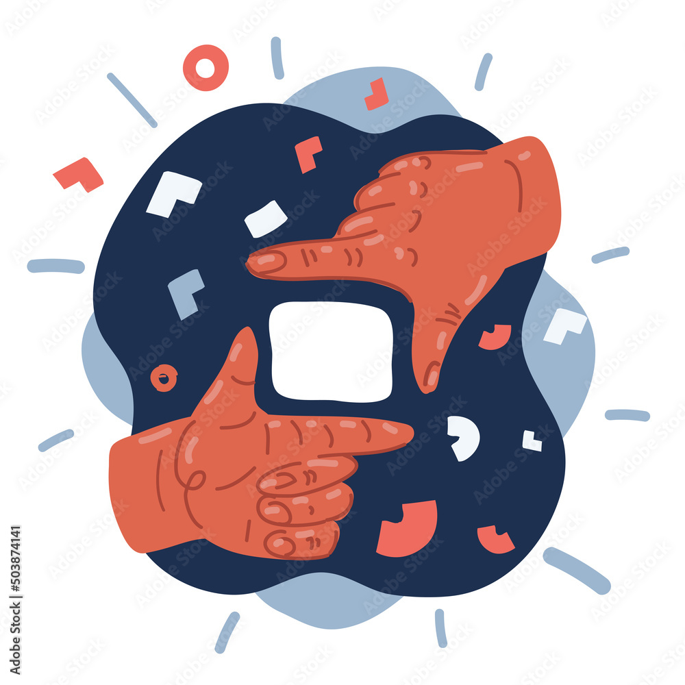 Cartoon vector illustration of hands framing Stock Vector | Adobe Stock