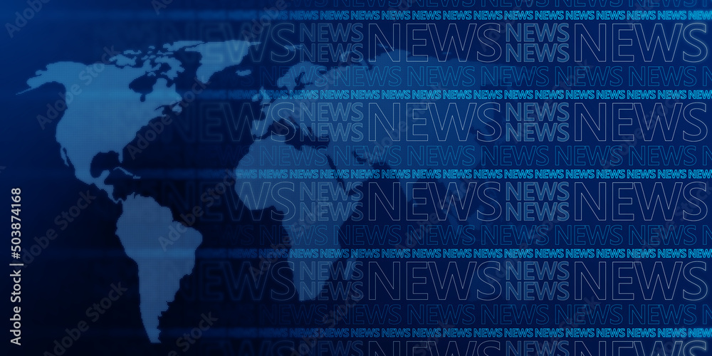 Creative glowing blue breaking news pattern background with map ...