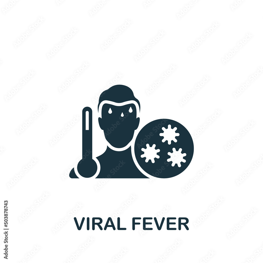 Viral Fever icon. Monochrome simple Deseases icon for templates, web ...