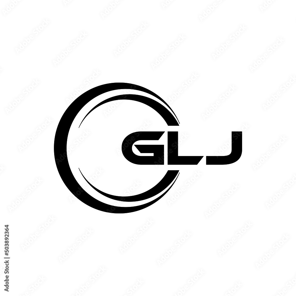 GLJ letter logo design with white background in illustrator, vector ...
