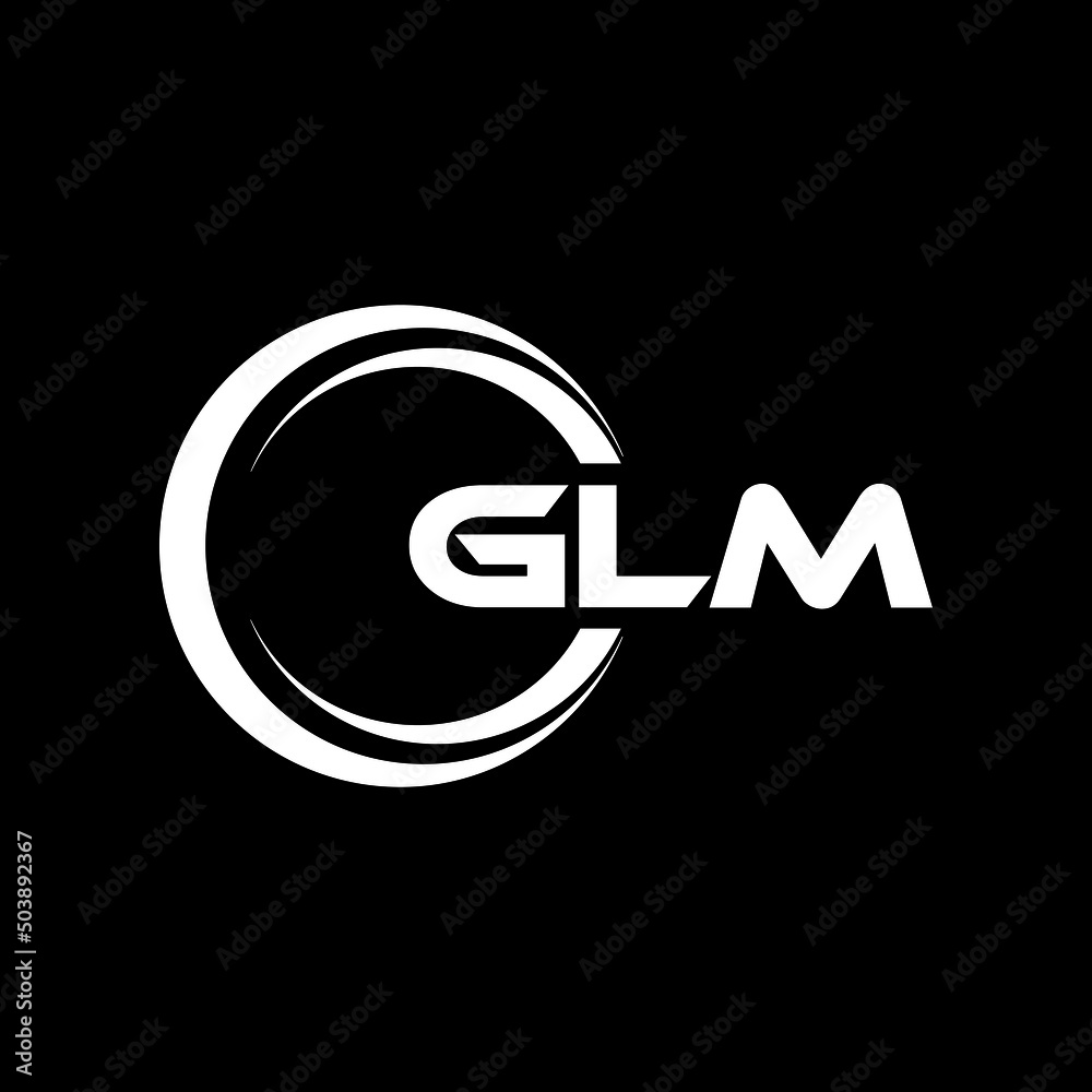 GLM letter logo design with black background in illustrator, vector ...