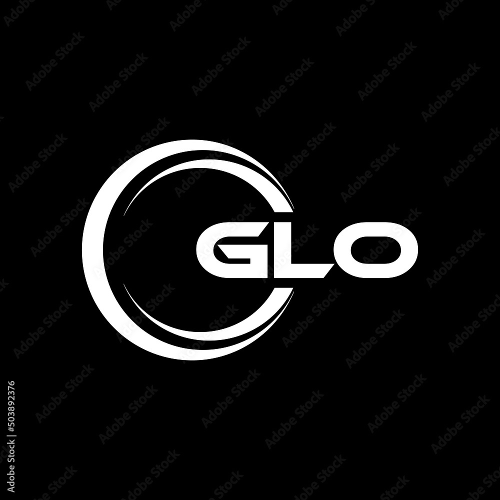 GLO letter logo design with black background in illustrator, vector ...