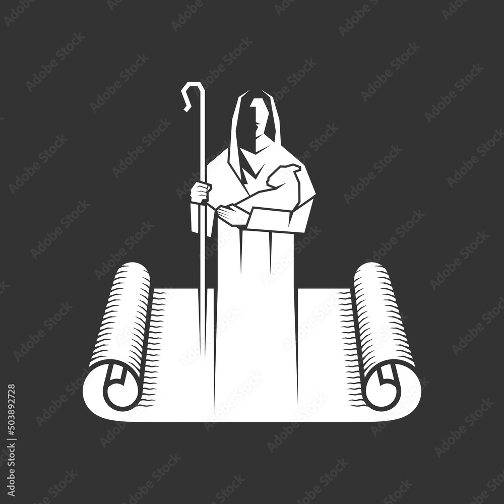 Christian illustration. Church logo. Jesus Christ is the good Shepherd ...