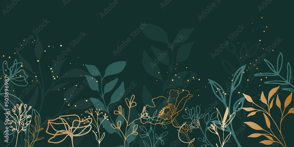 Minimal plant background vector. Leaves and ferns background design ...