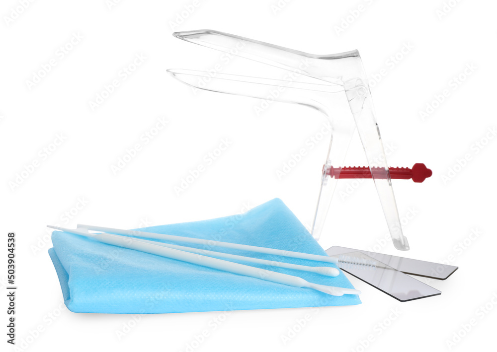 Sterile gynecological examination kit on white background Stock Photo ...