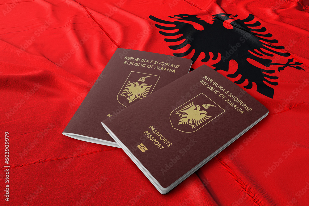 Albanian passport on its flag, The Albanian passport is a travel ...