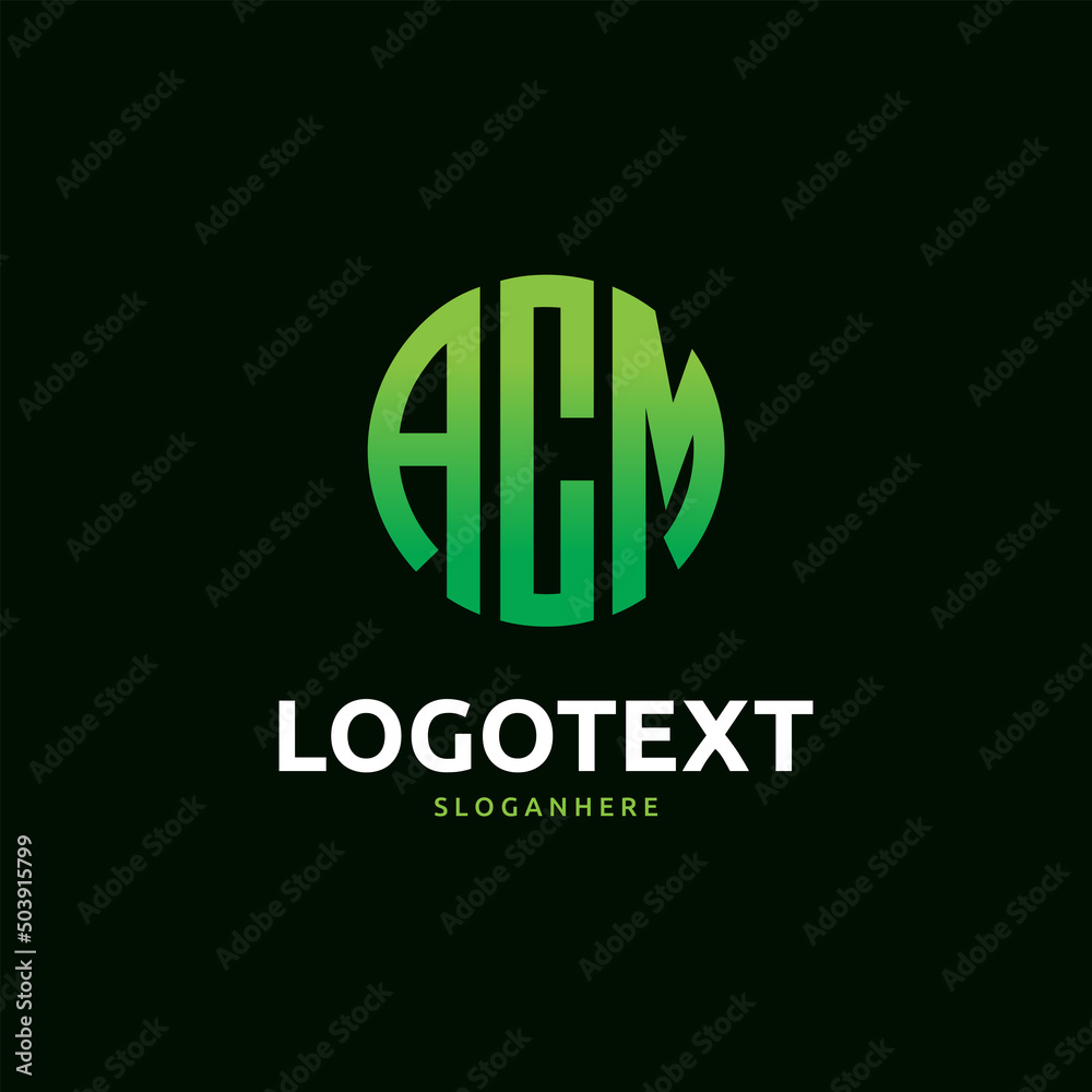 acm Monogram logo, acm Circle font, Round monogram acm letters, three ...