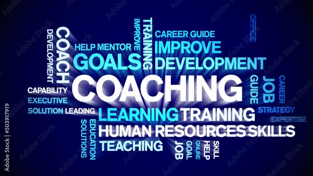 Coaching Animated tag word cloud;text design animation kinetic ...