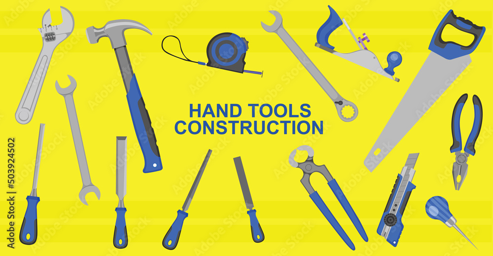 hand tools construction vector template, hand tools, help, toolbox ...