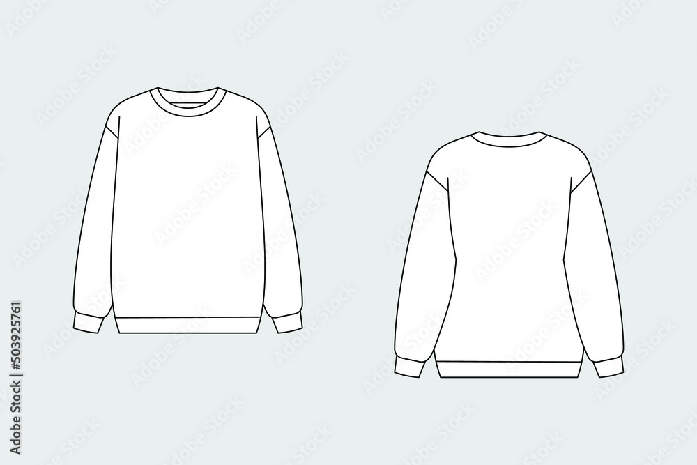 Vetor de Hoodie, pullover, sweatshirt vector template isolated on a ...