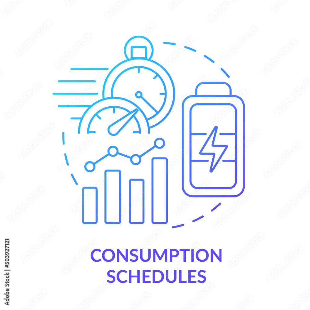 Vektorová grafika „Consumption schedules blue gradient concept icon ...