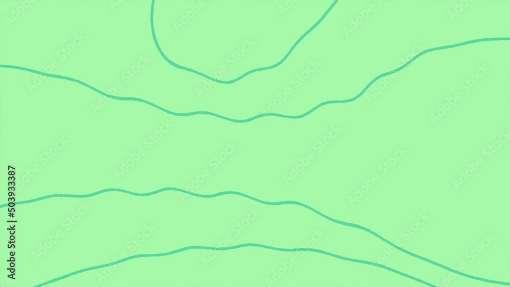Hand Drawn Cartoon Green Lines On Lime Background, Animation. Simple ...