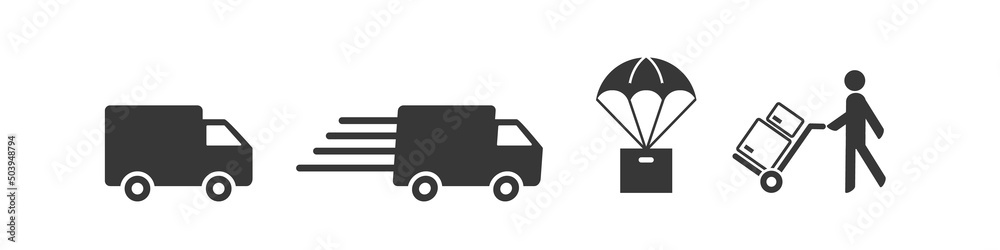 delivery vector icon collection on white backround Stock Vector | Adobe ...