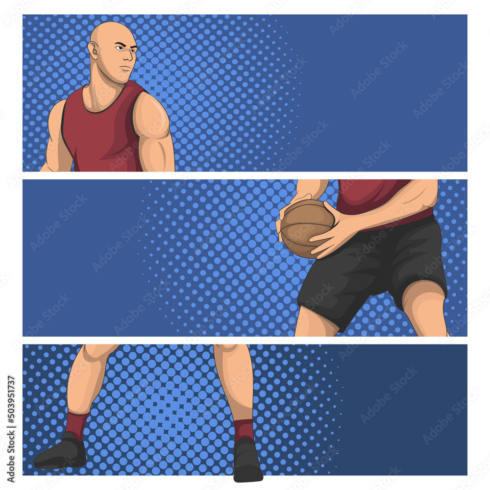 Cartoon of basketball players. Vector Illustration Stock Vector | Adobe ...