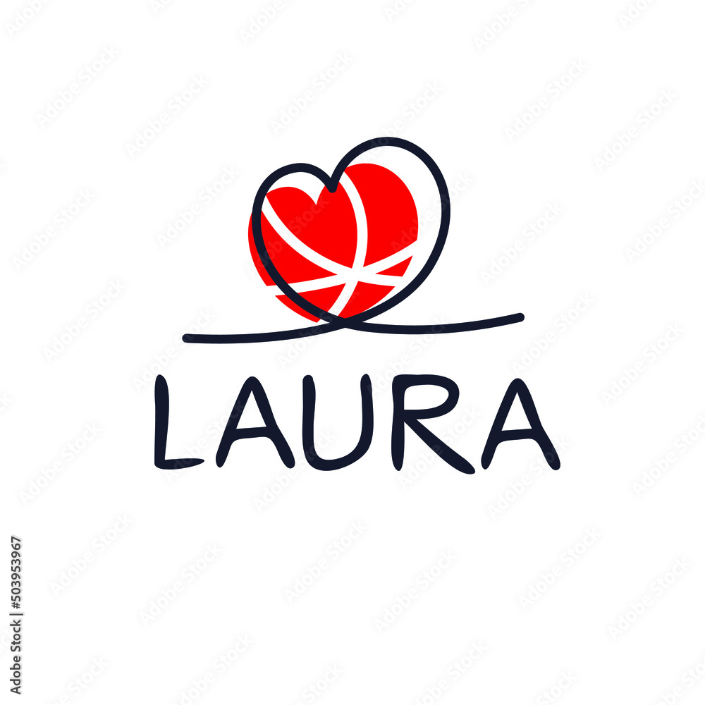 Laura Calligraphy female name, Vector illustration. Stock Vector ...