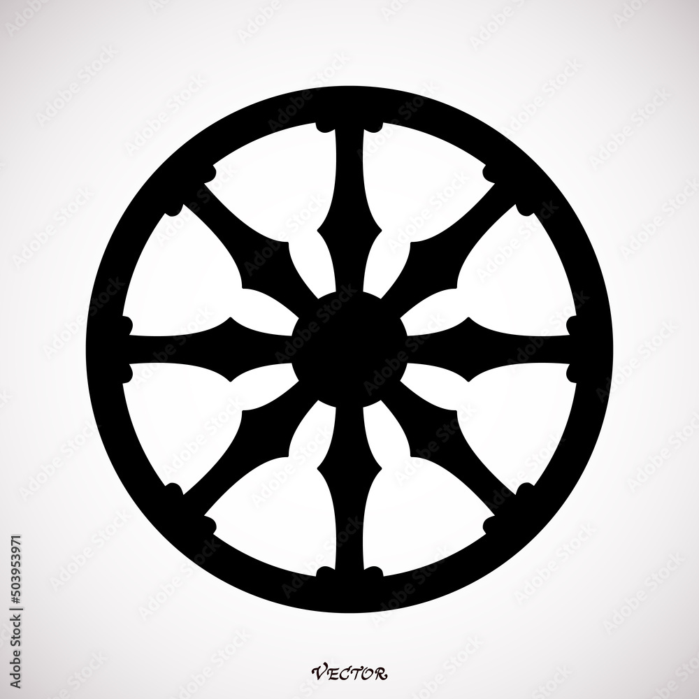 Dharmachakra Wheel of Dharma - a symbol of Buddhism and Hinduism Stock ...