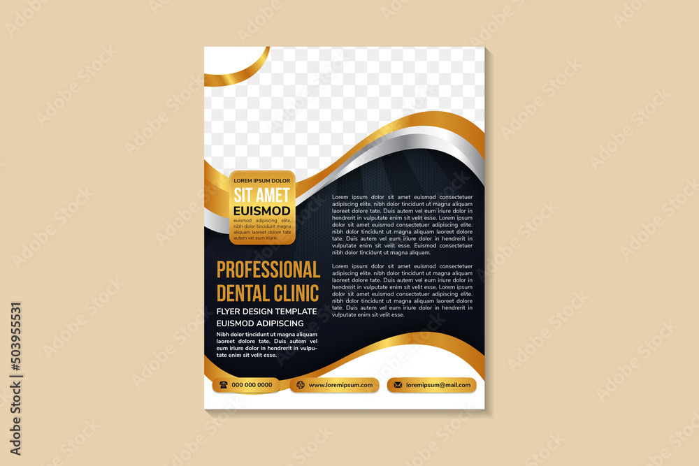 professional dental clinic flyer design template. vertical layout with ...