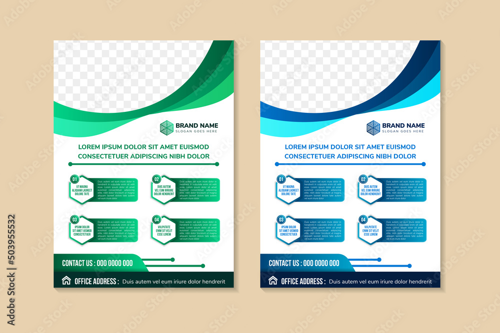professional business flyer design template. vertical layout with space ...