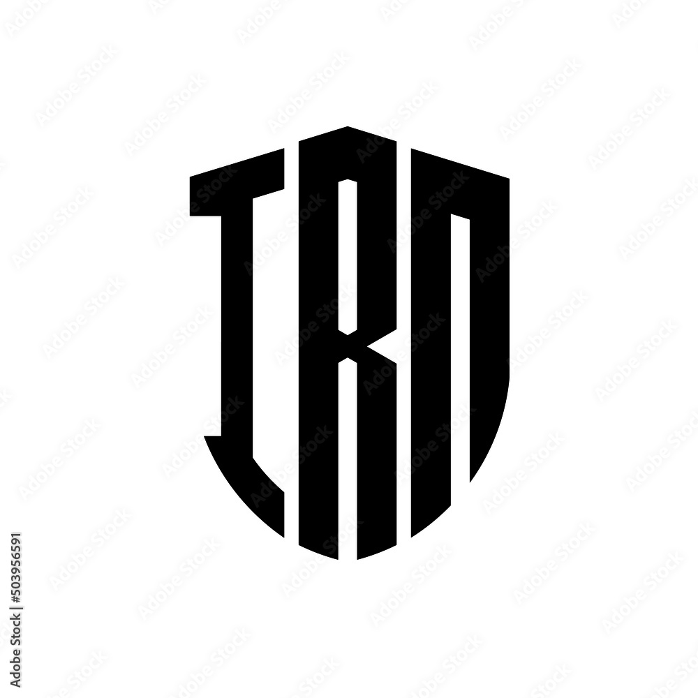 IRN letter logo design. IRN modern letter logo with black background ...