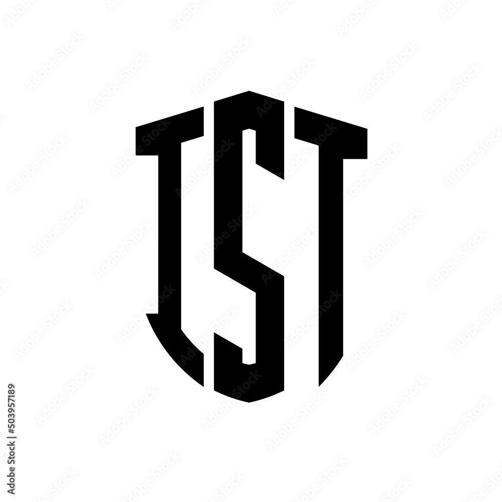 IST letter logo design. IST modern letter logo with black background ...
