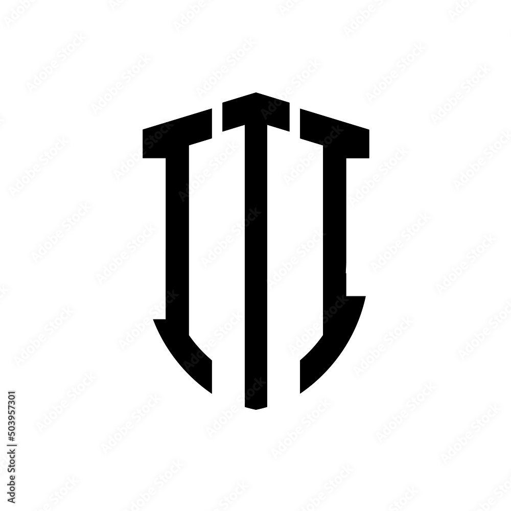 ITI letter logo design. ITI modern letter logo with black background ...
