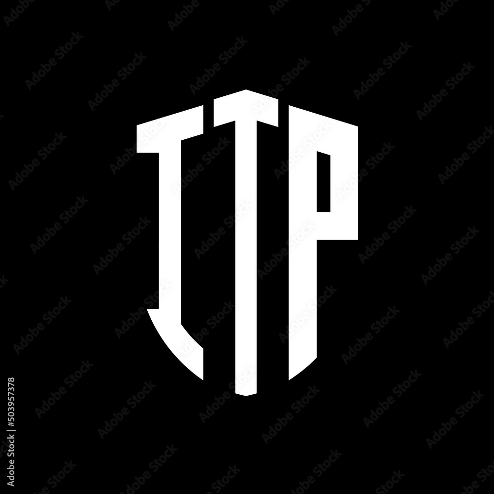 ITP letter logo design. ITP modern letter logo with black background ...
