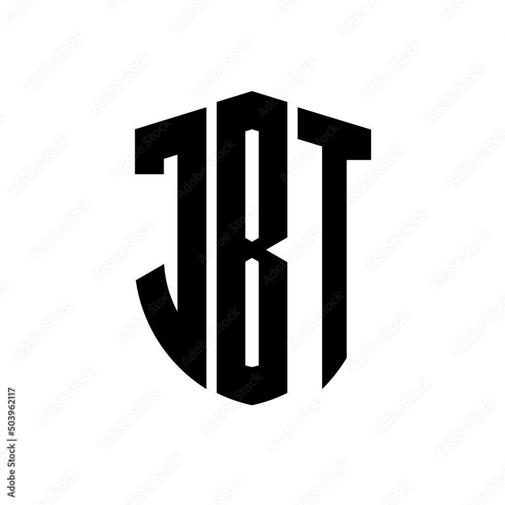 JBT letter logo design. JBT modern letter logo with black background ...