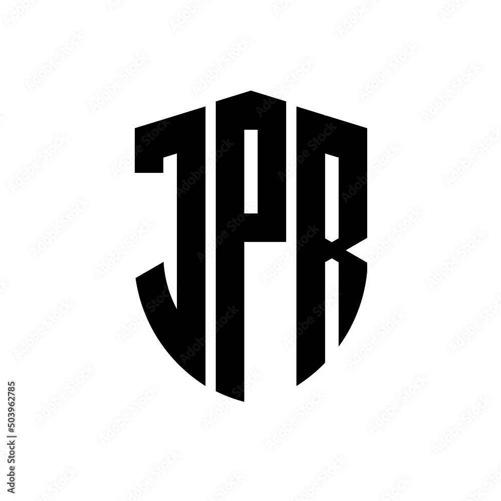 JPR letter logo design. JPR modern letter logo with black background ...