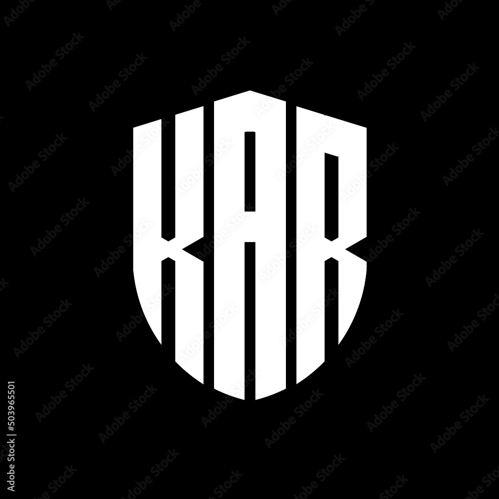KAR letter logo design. KAR modern letter logo with black background ...