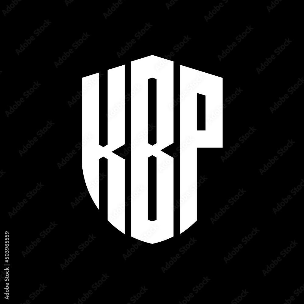 KBP letter logo design. KBP modern letter logo with black background ...