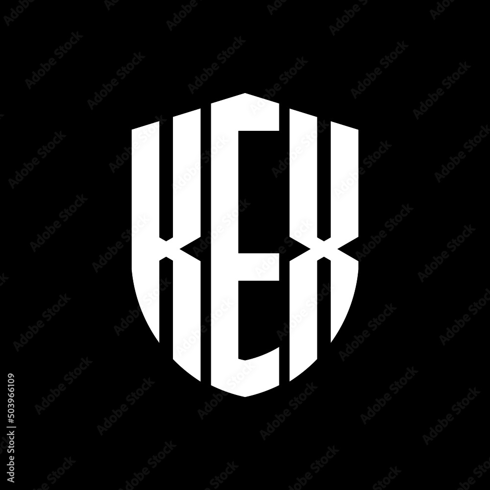KEX letter logo design. KEX modern letter logo with black background ...