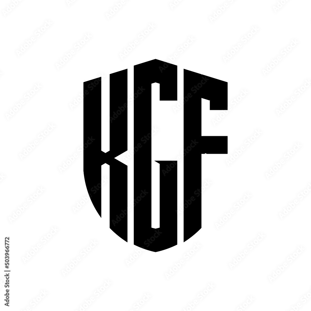 KGF letter logo design. KGF modern letter logo with black background ...