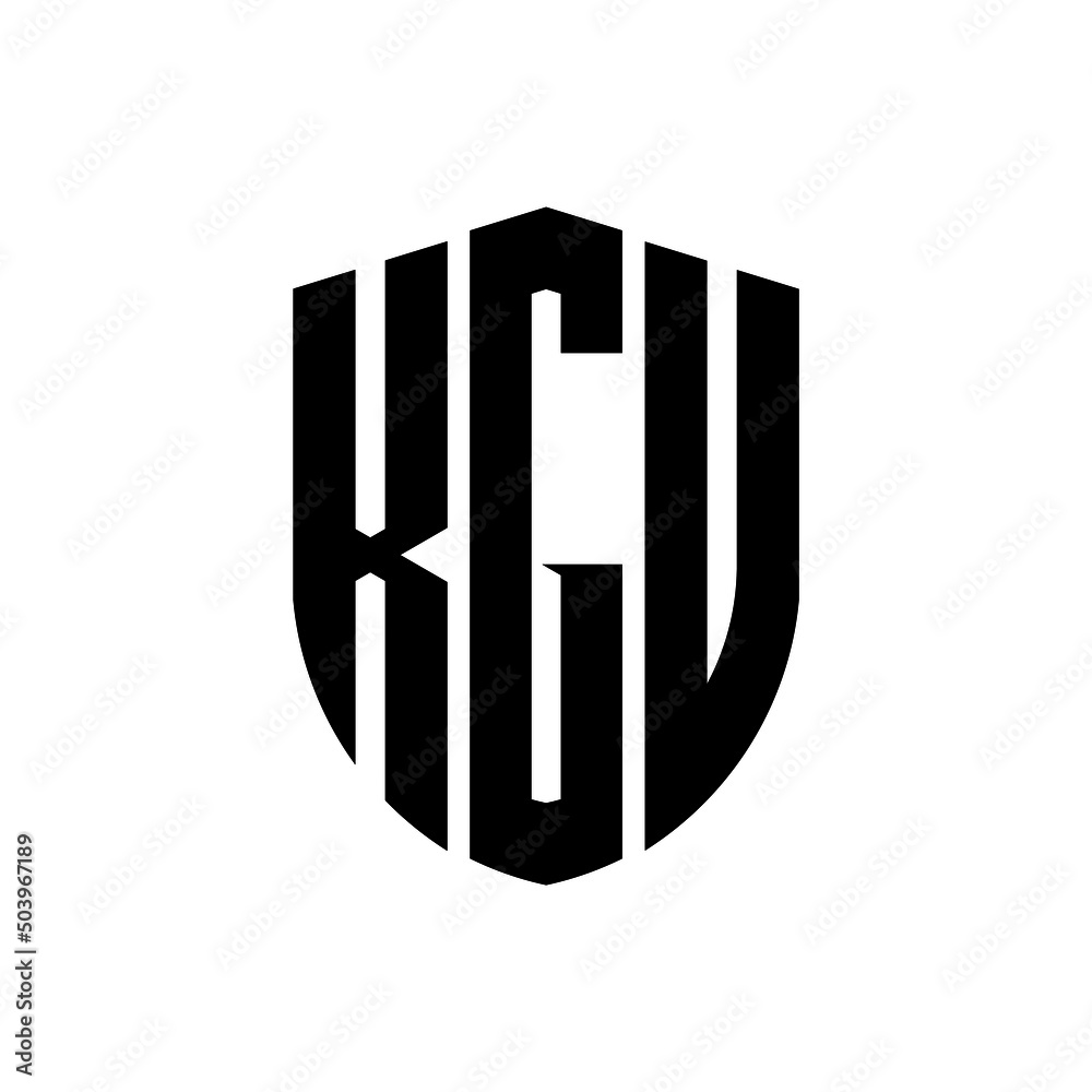 KGV letter logo design. KGV modern letter logo with black background ...