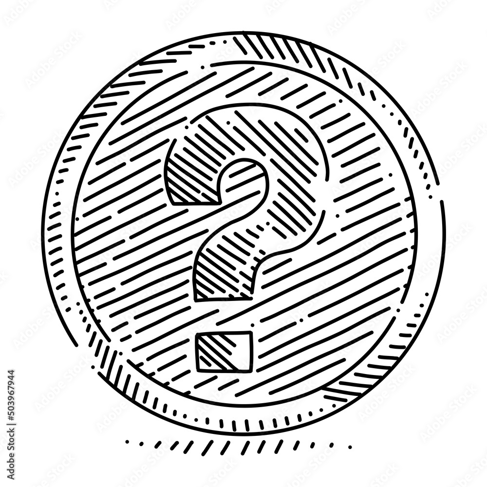 Coin with one question mark Stock Vector | Adobe Stock