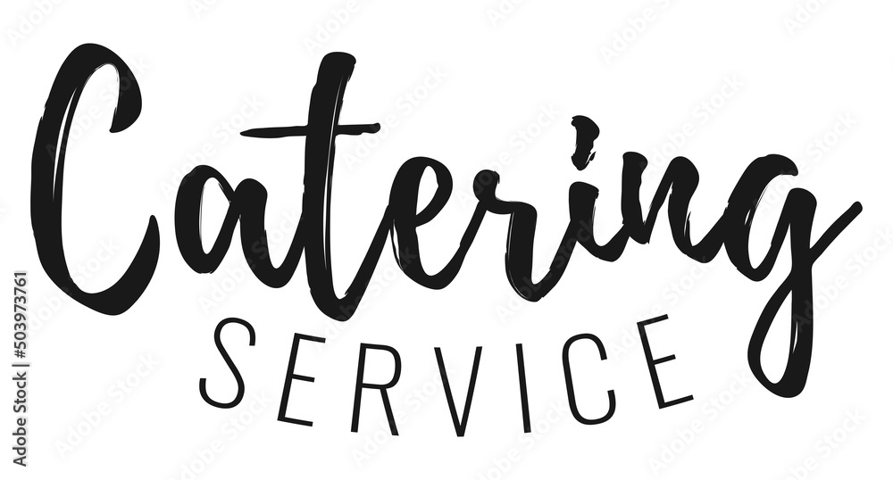 Catering service writing. vector sketch. hand drawing isolated Stock ...