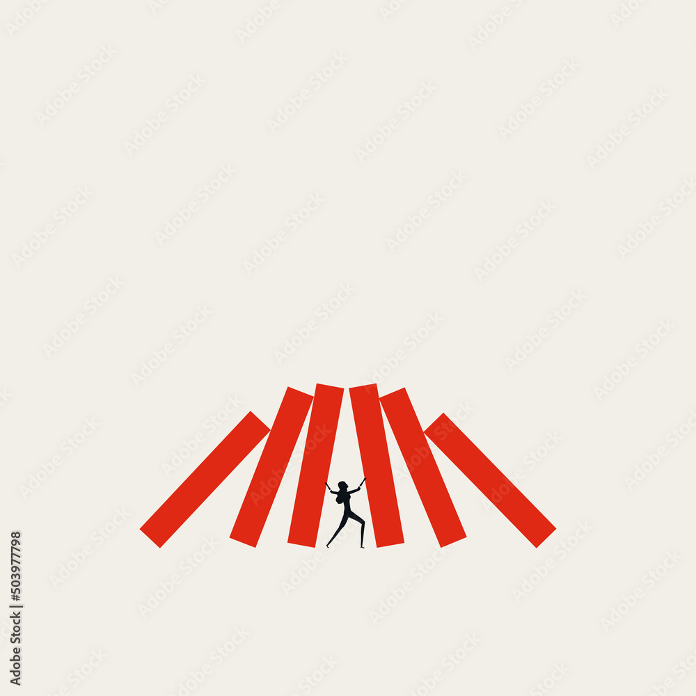 Business woman under pressure and stress, vector concept. Symbol of ...