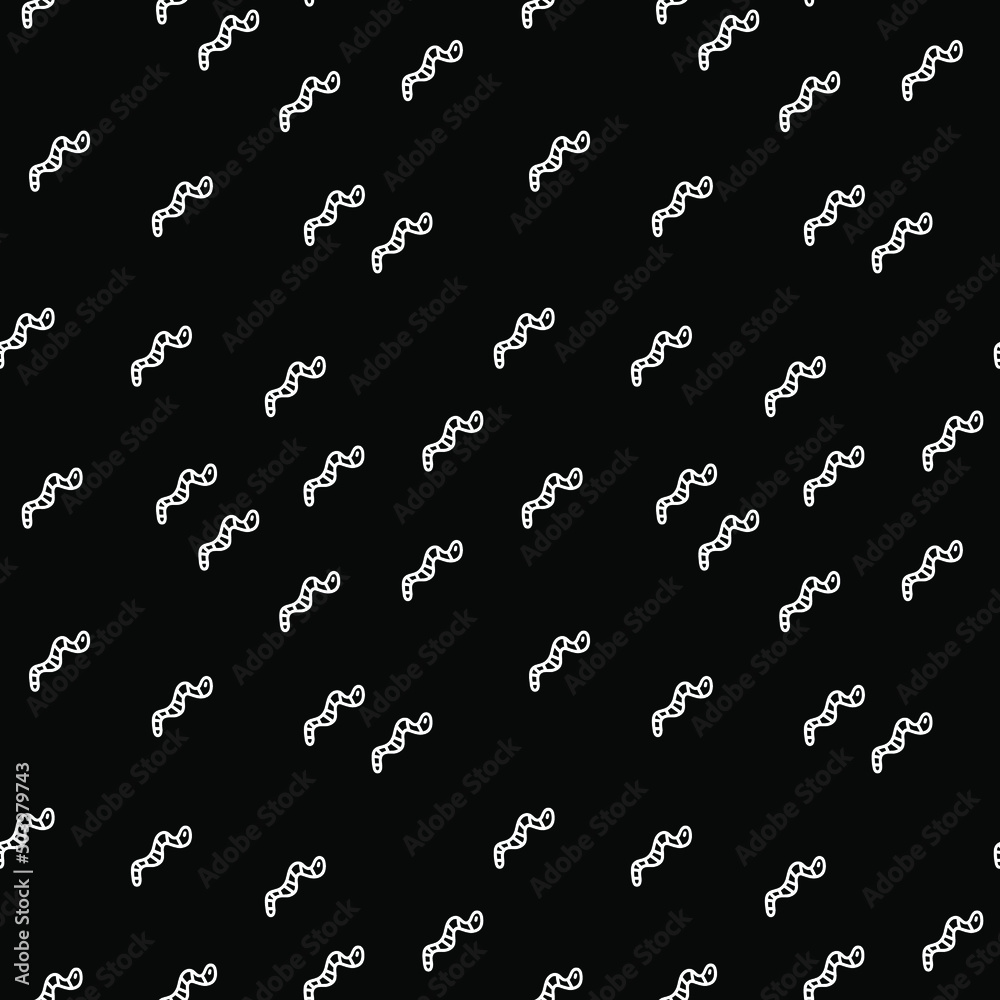 Vector seamless Halloween pattern with white line on black background ...