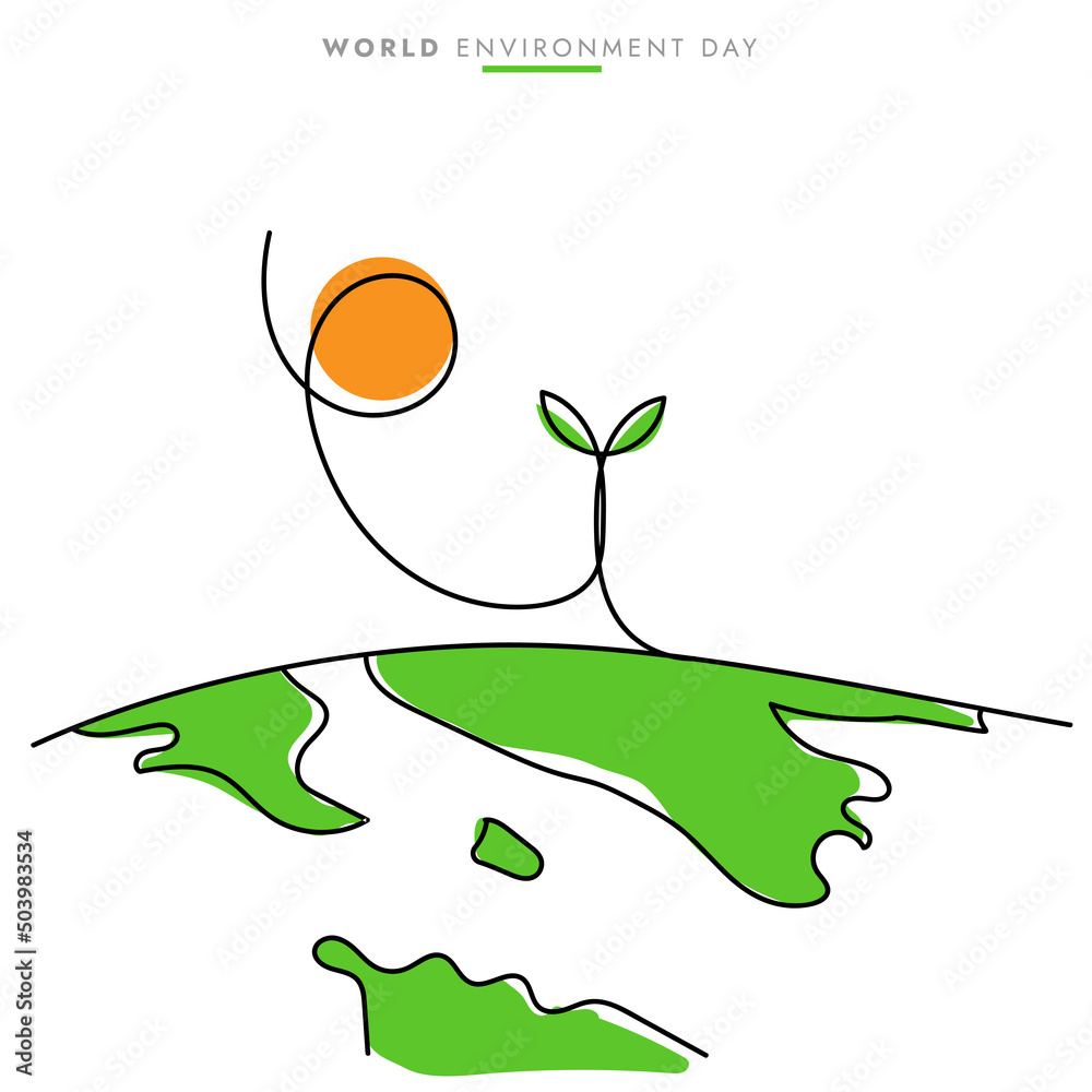 World Environment Day. Save Environment Concept Illustration. Minimal ...