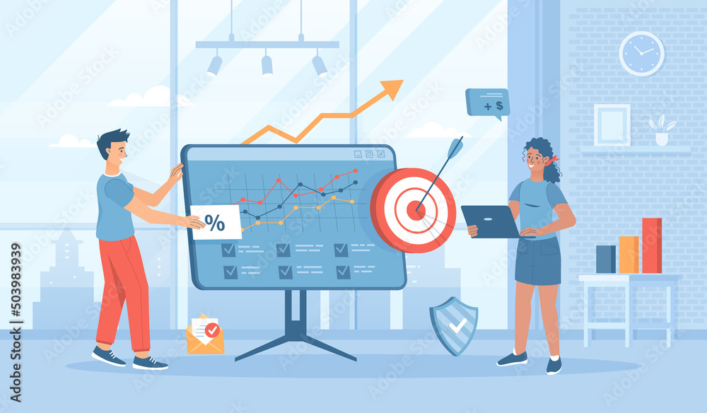 Business target. Goal achievement leadership successful teamwork ...