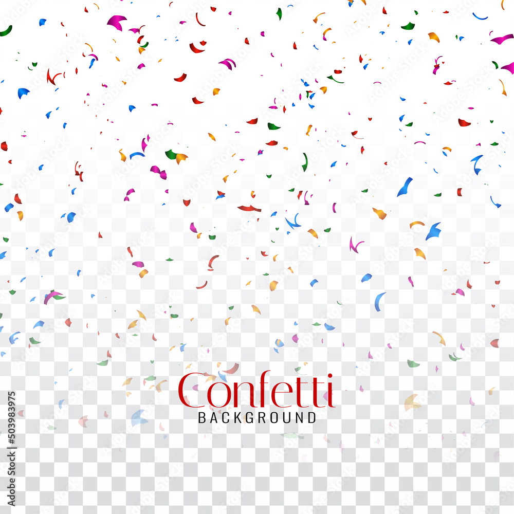 Abstract decorative colorful confetti transparent background Stock ...